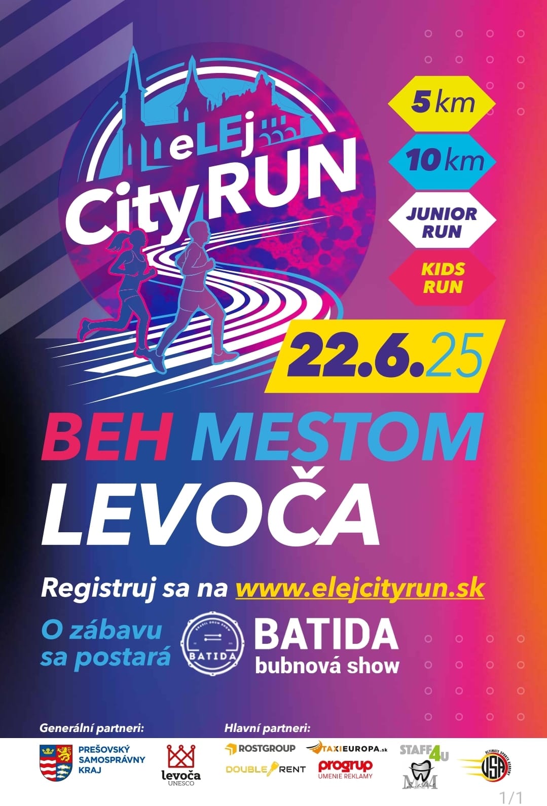 1. ročník bežeckých pretekov eLEj City Run 2025 | Levoča